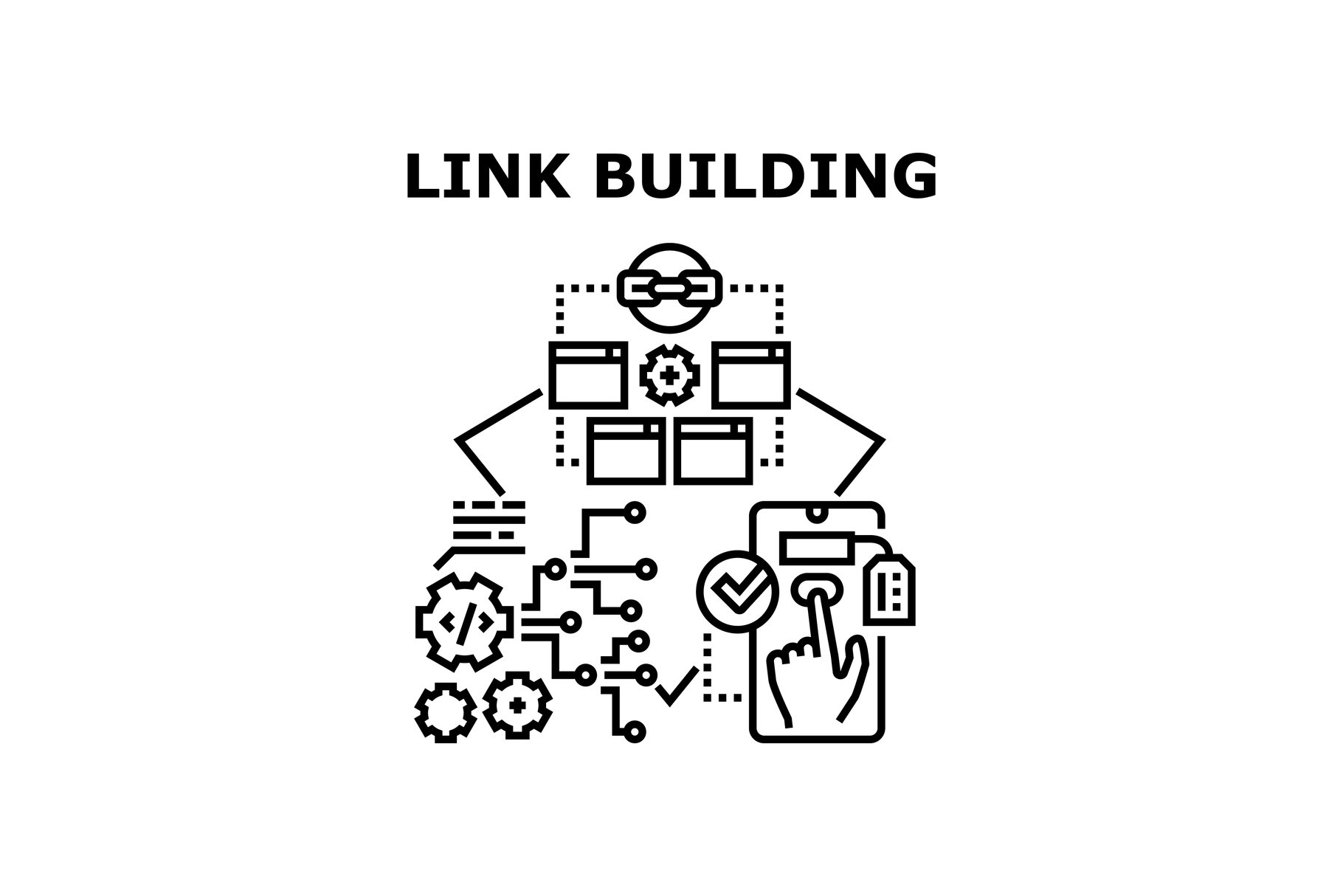 Link building icon vector illustration (1790100) | Icons | Design Bundles