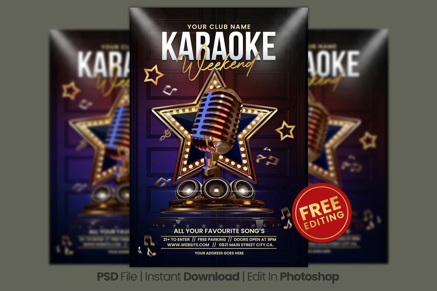 Karaoke Poster Psd