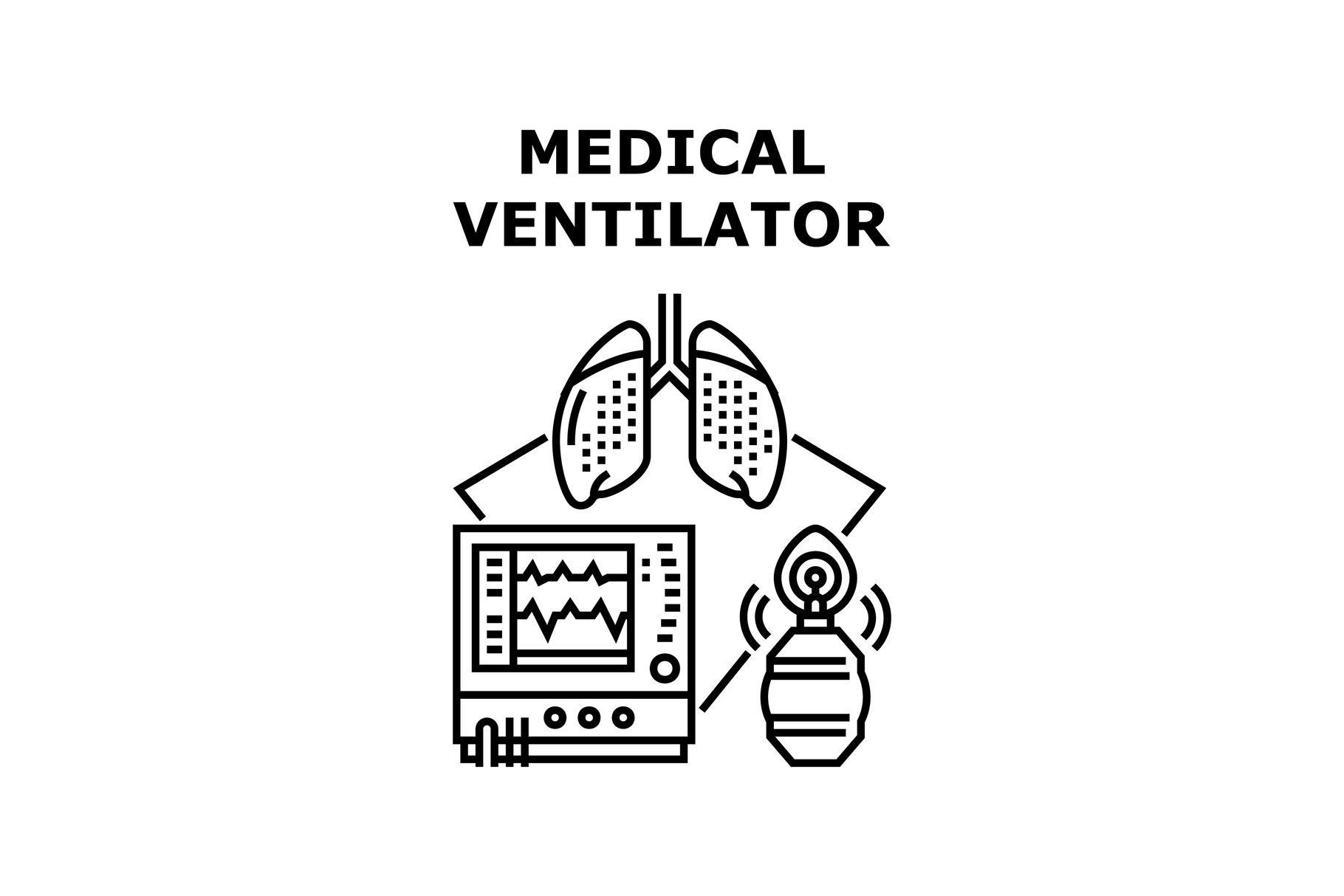 Medical ventilator icon vector illustration (1790136) | Icons | Design ...