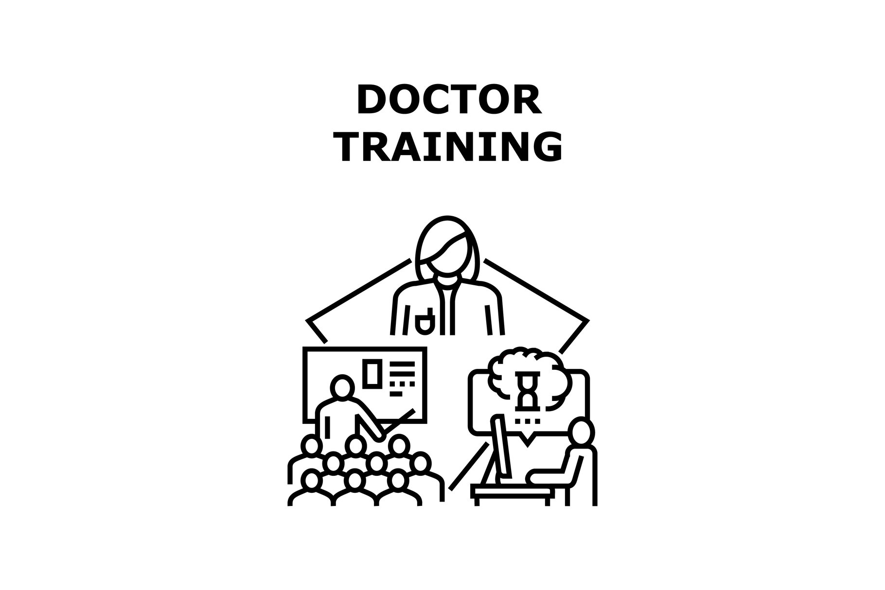 Doctor trainig icon vector illustration (1790242) | Icons | Design Bundles