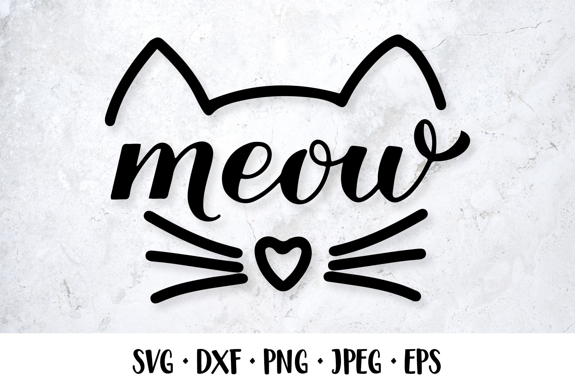 Meow lettering. Cat face. Kitten muzzle SVG cut file (1817501) | SVGs ...