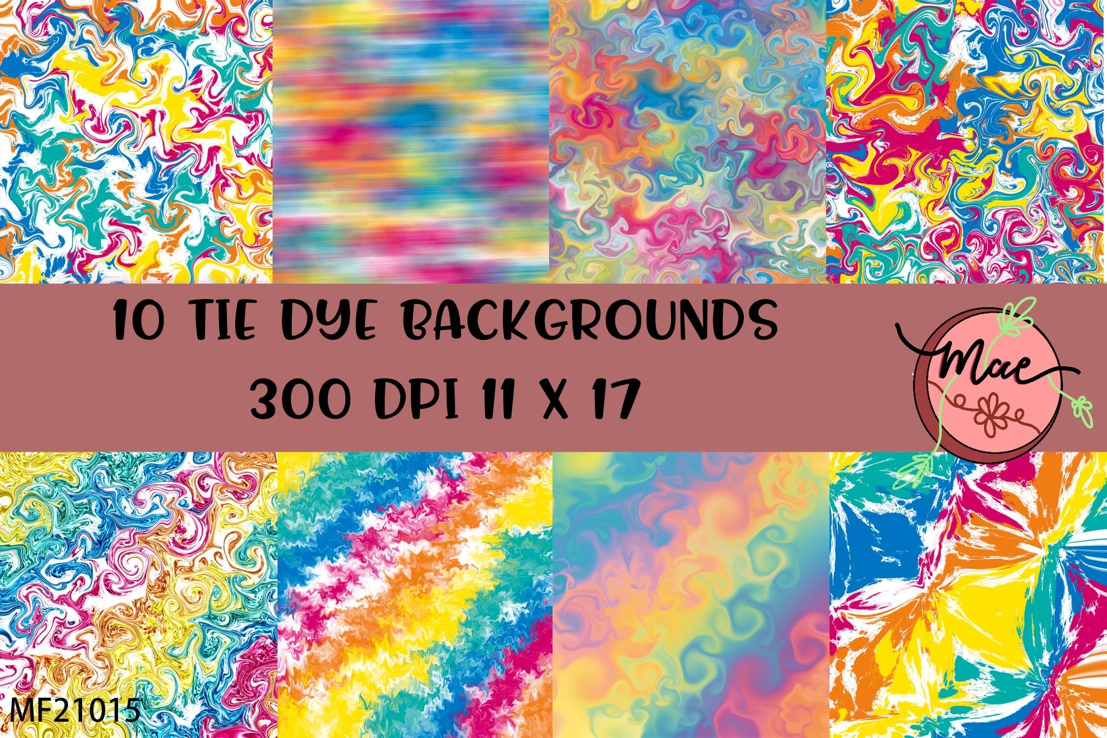 Bright Tie Dye Pattern Digital Paper Bundle (1459109) | Papers | Design ...