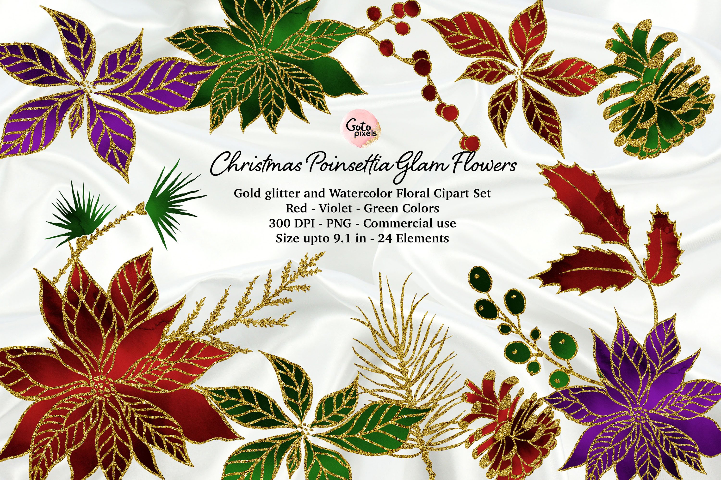 Poinsettia Outline Clipart