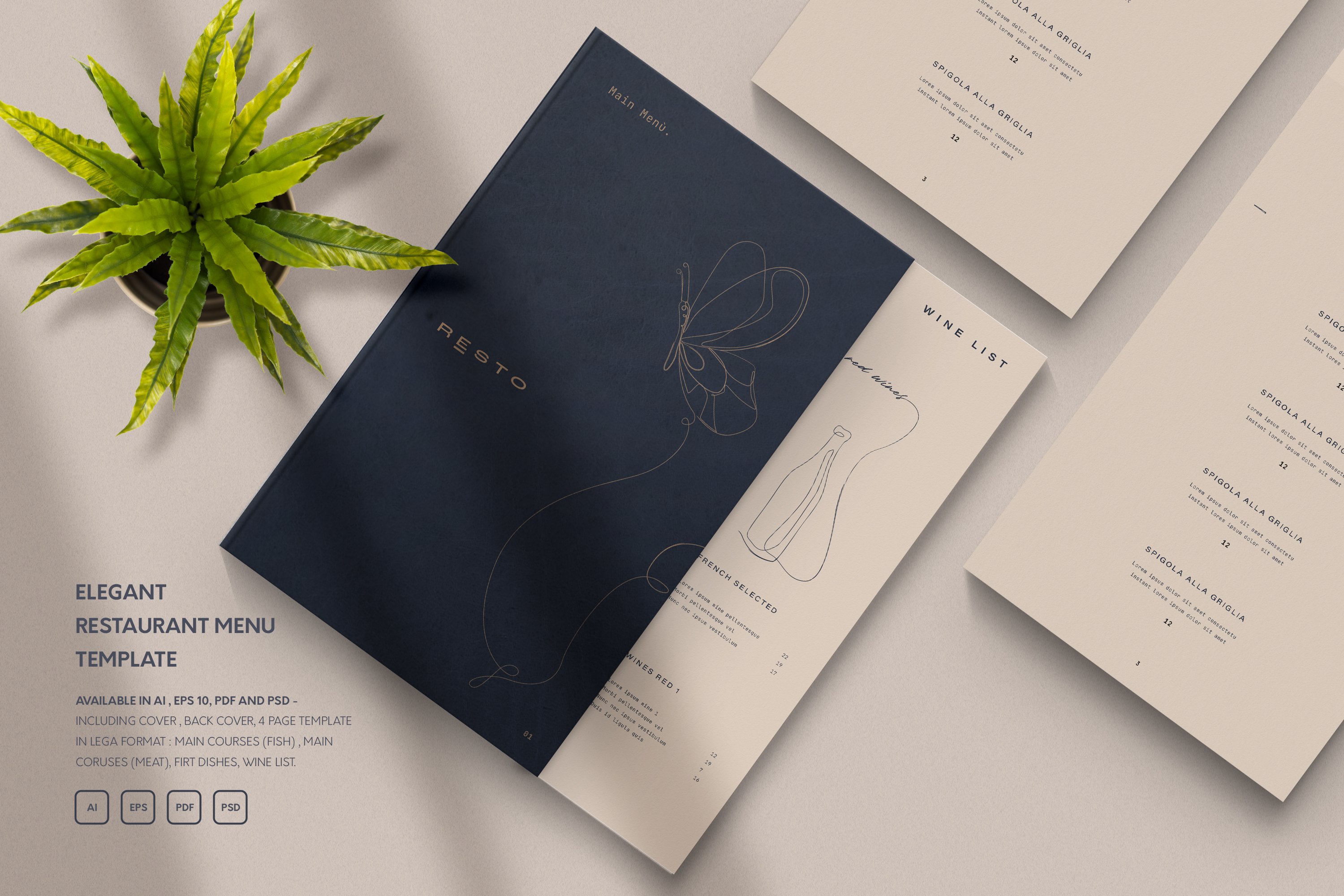 Elegant Restaurant Menus
