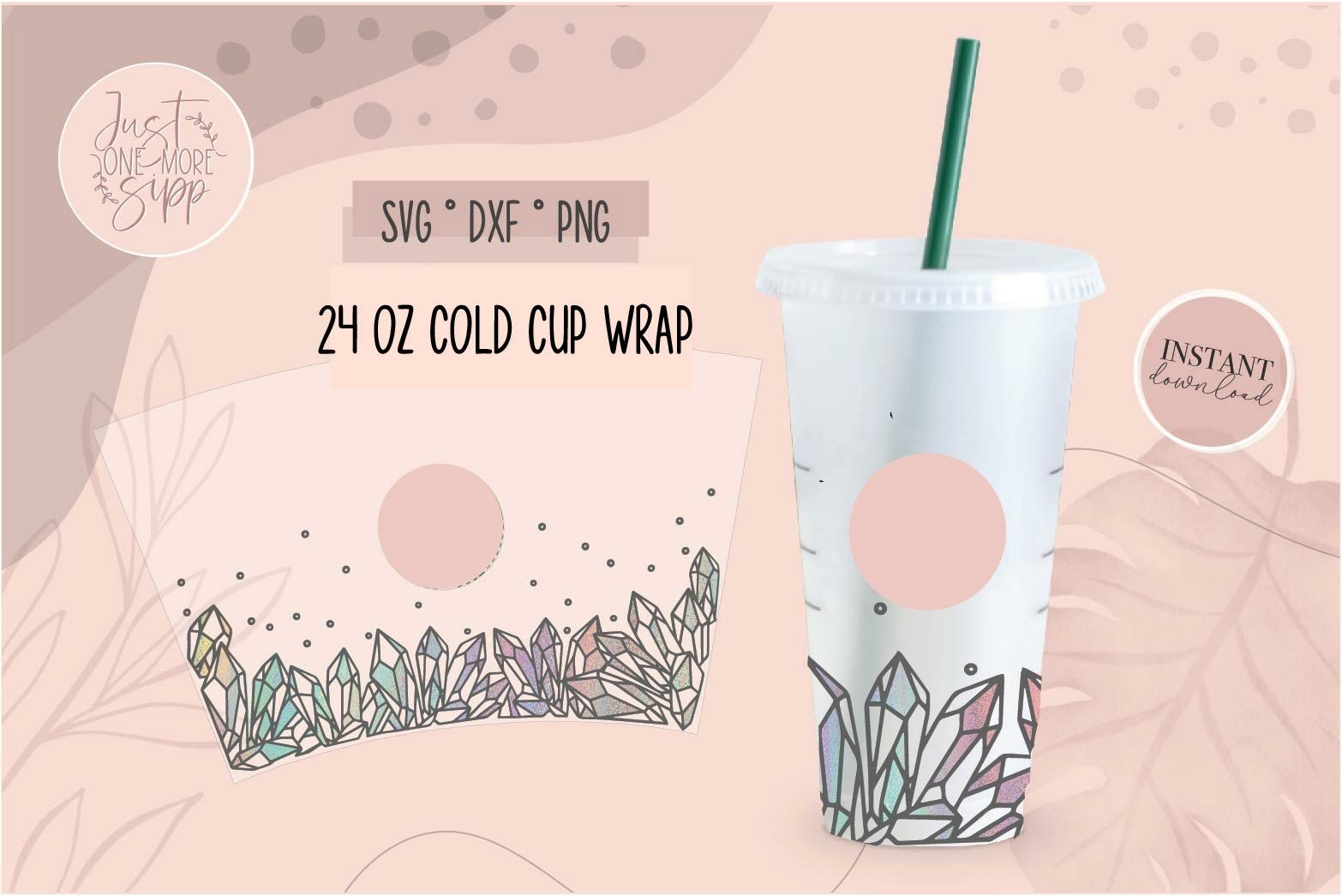 Art & Collectibles Full Wrap Starbucks Cup Crystal Moon Cup 24OZ SVG ...