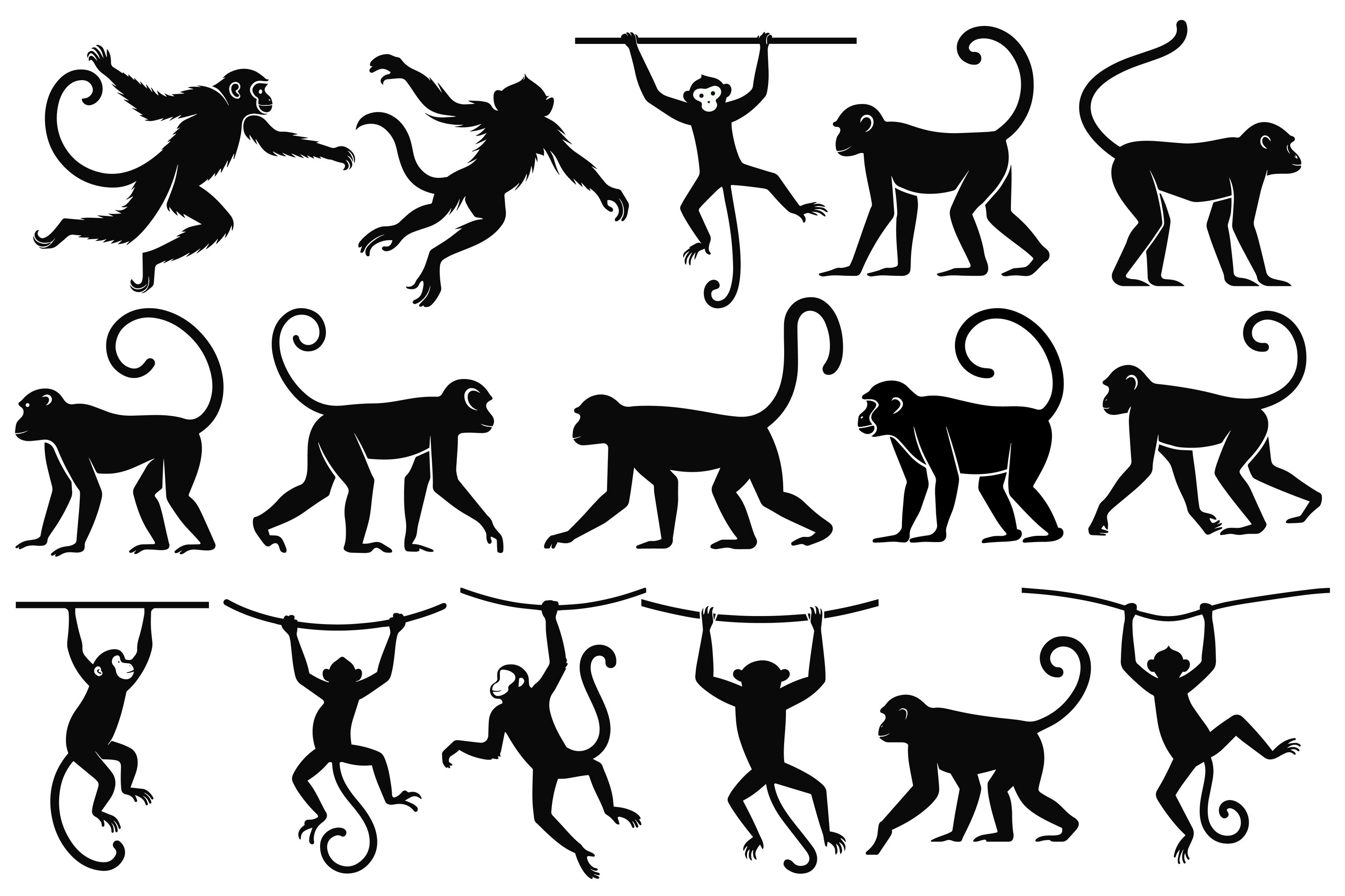 Onlinelabels Clip Art Monkey Silhouette Monkey Silhouette PNG And