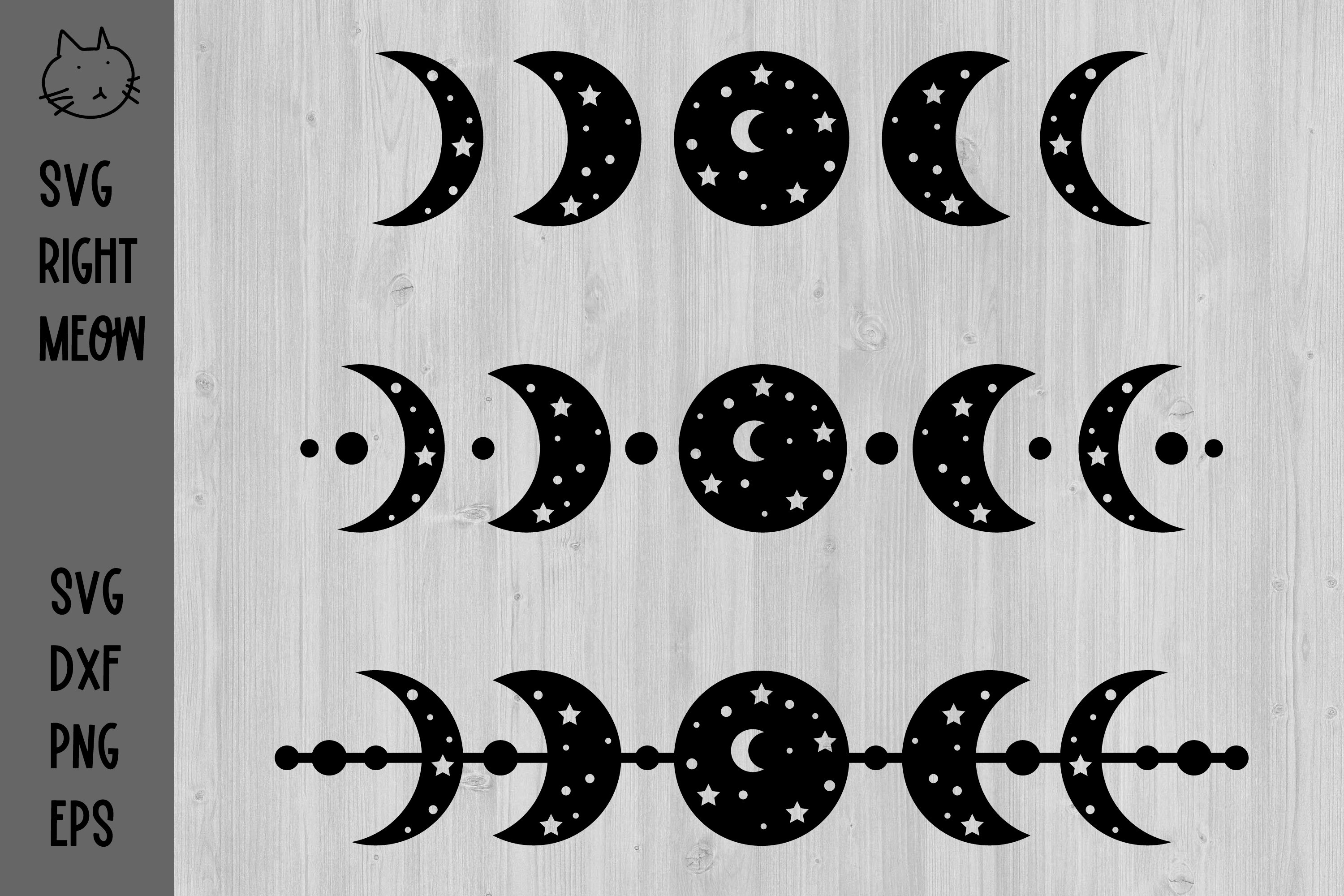 Boho Stars SVG Svg dxf Moon Stars SVG Cut File eps Celestial SVG Boho ...