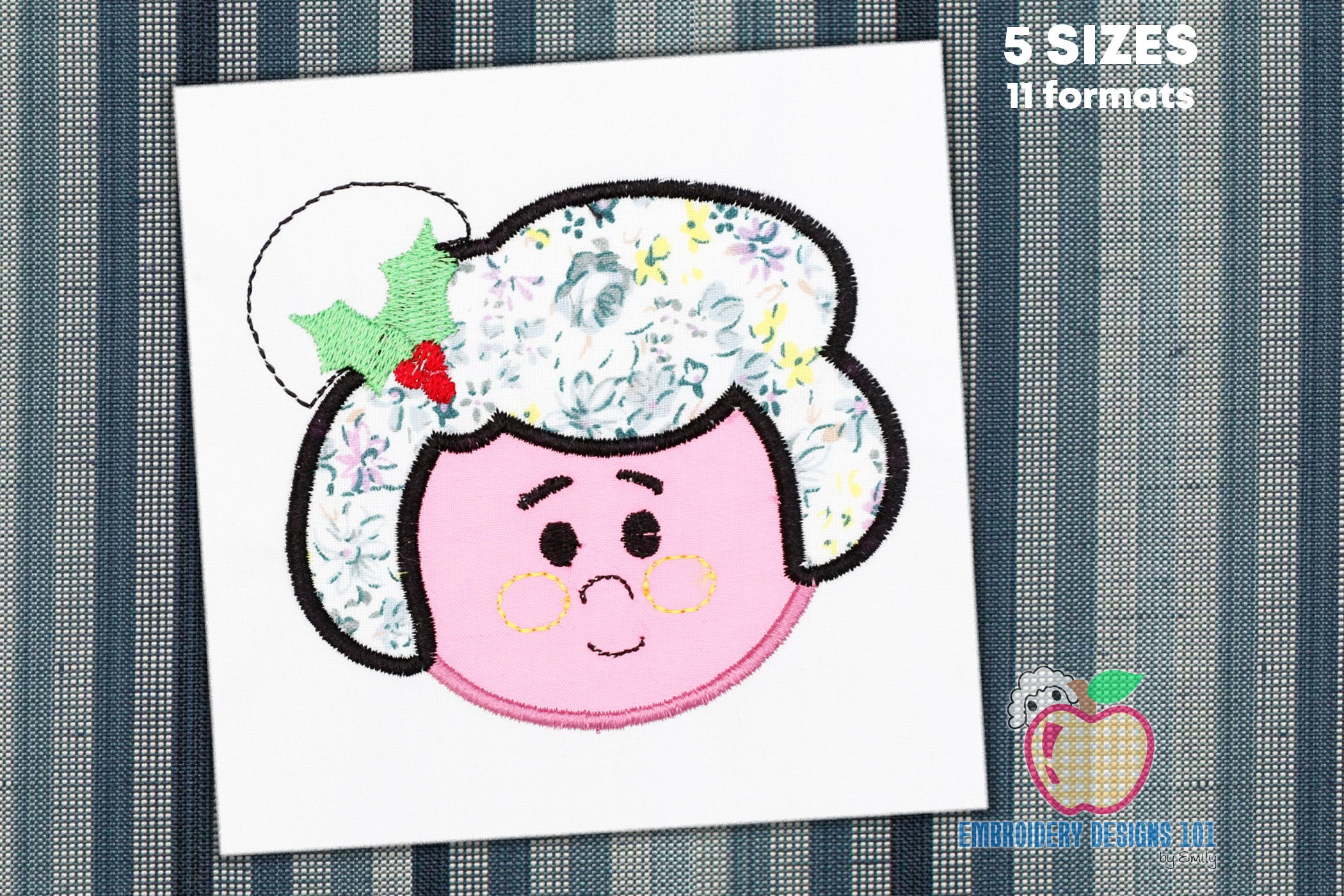 Mrs. Claus Head Applique Design (1437519) | Embroidery Designs | Design ...