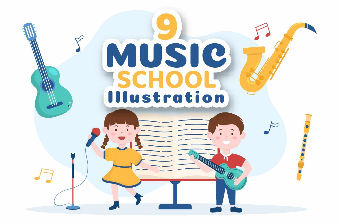 9 Music School Illustration (2177439) | Illustrations | Design Bundles