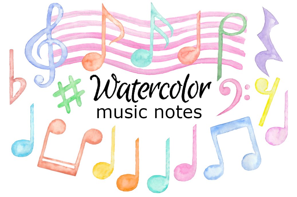 WATERCOLOR CLIPART music notes teacher school musician (1795577 ...