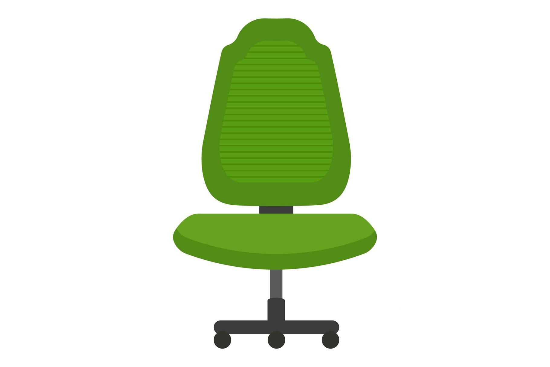 Green desk chair icon cartoon vector. Office front (2225027) | Icons ...