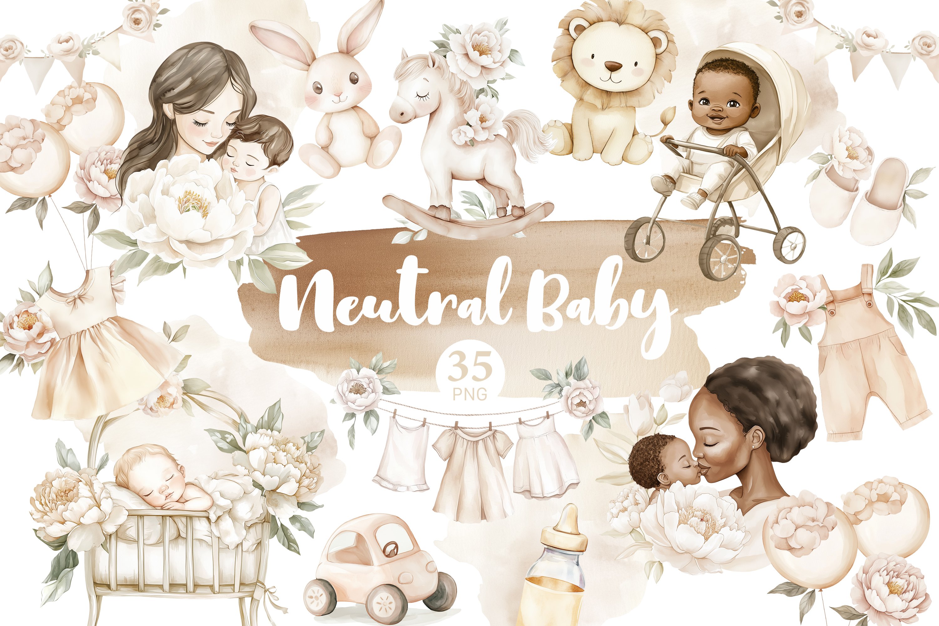 Neutral Baby Clipart Neutral Baby Shower Clipart #1720990