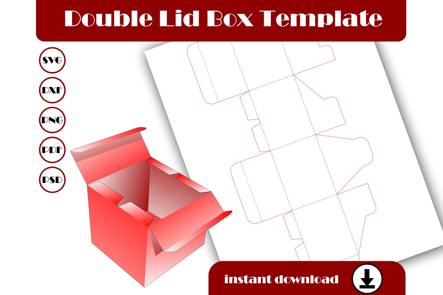 Square Box With Lid Template
