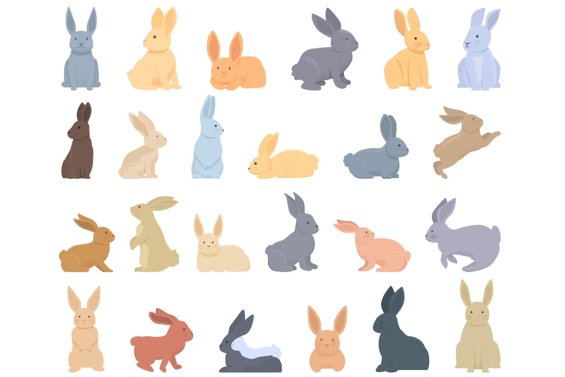 Rabbit breeding icons set cartoon vector. Animal bunny (2237959 ...