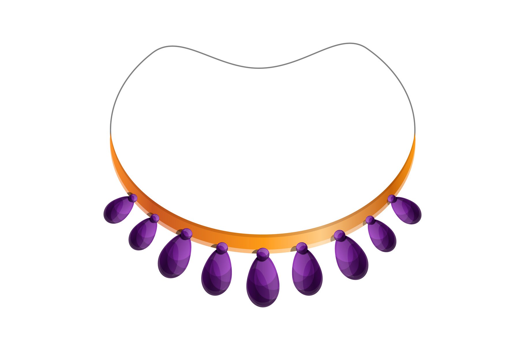 Purple necklace icon, cartoon style (1398697) | Icons | Design Bundles