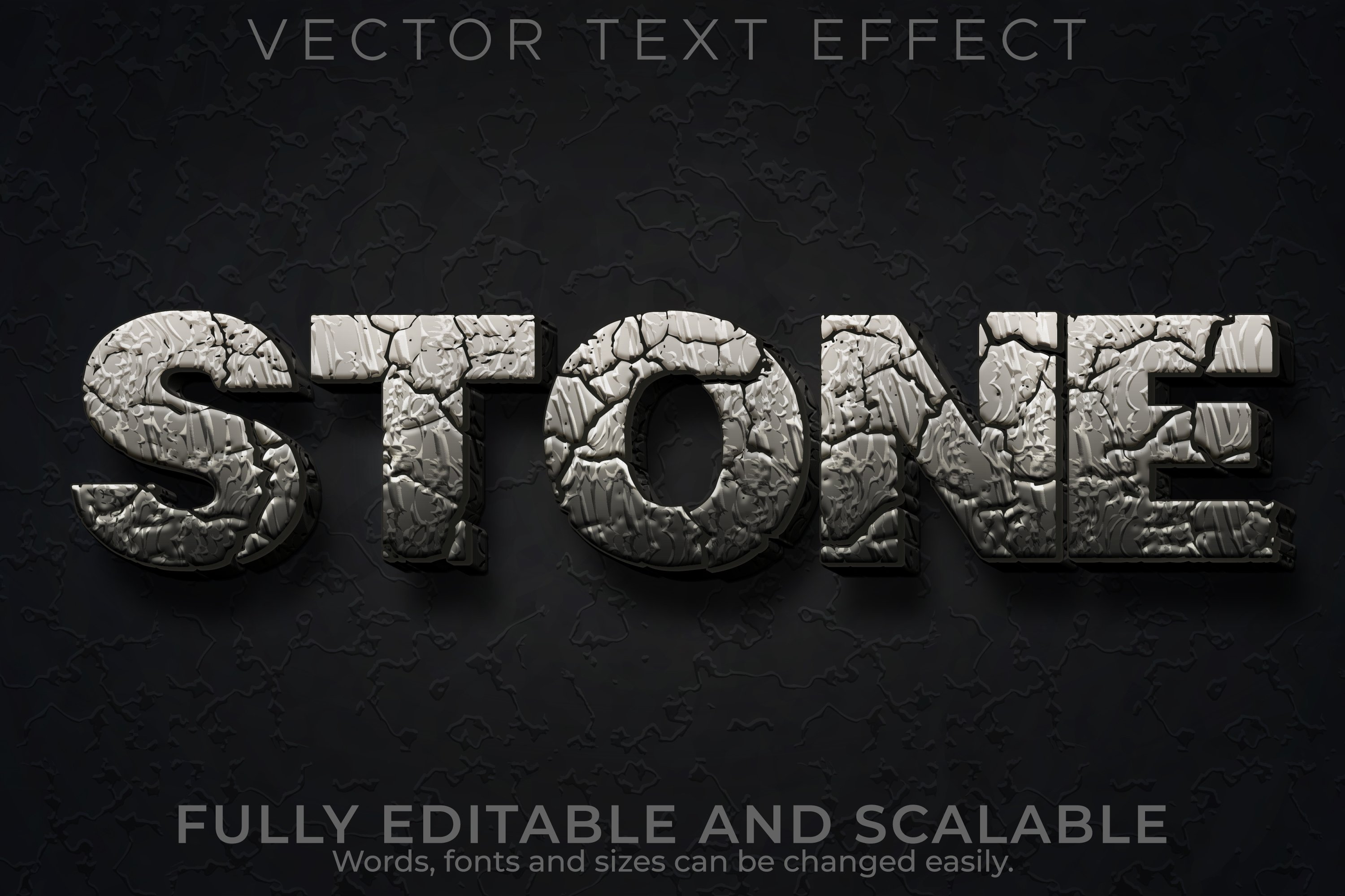 Crack stone text effect, editable rock and cracked (1738612)