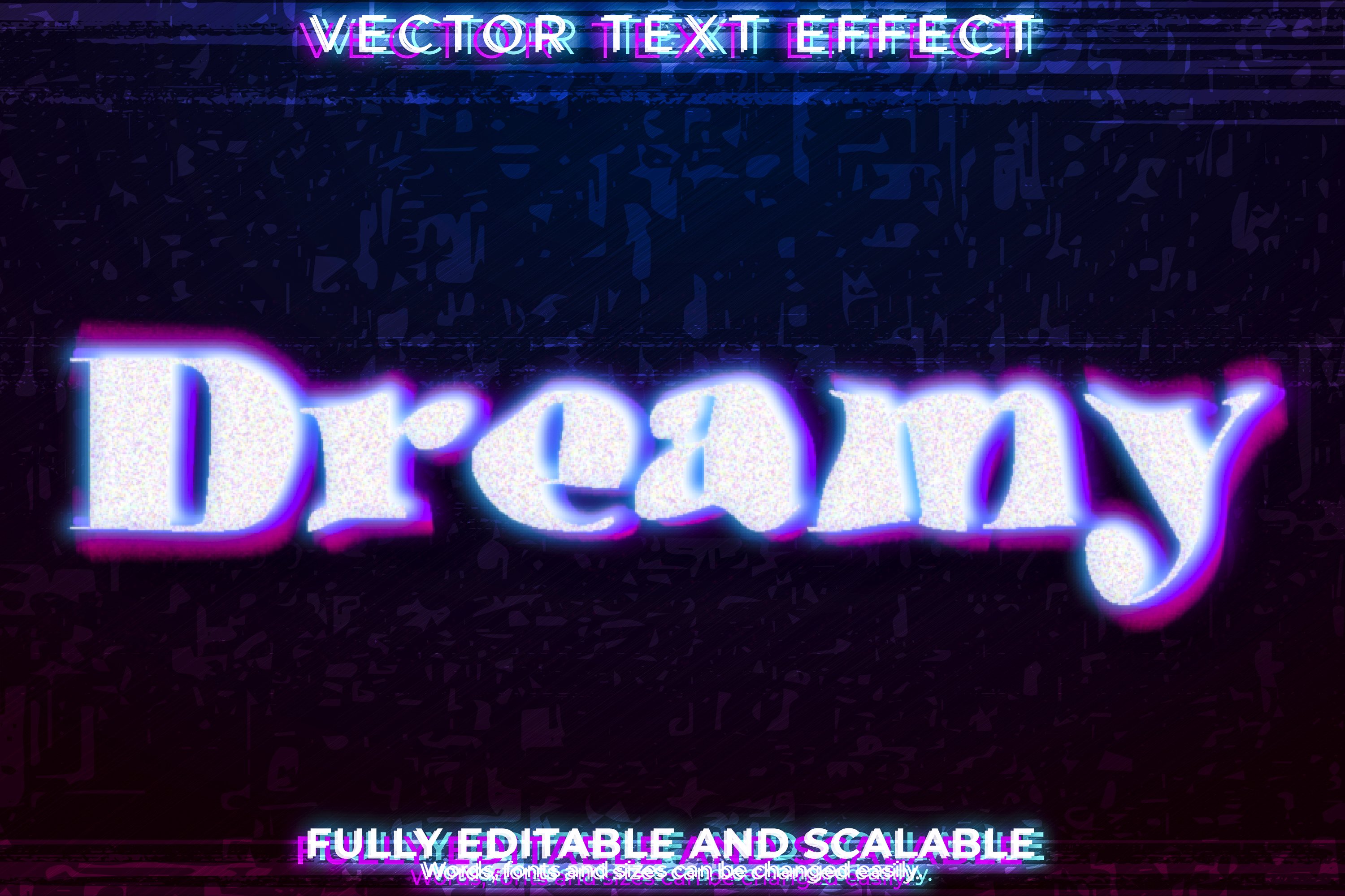 Dreamy text effect, editable glitch and drug text style (1832879 ...