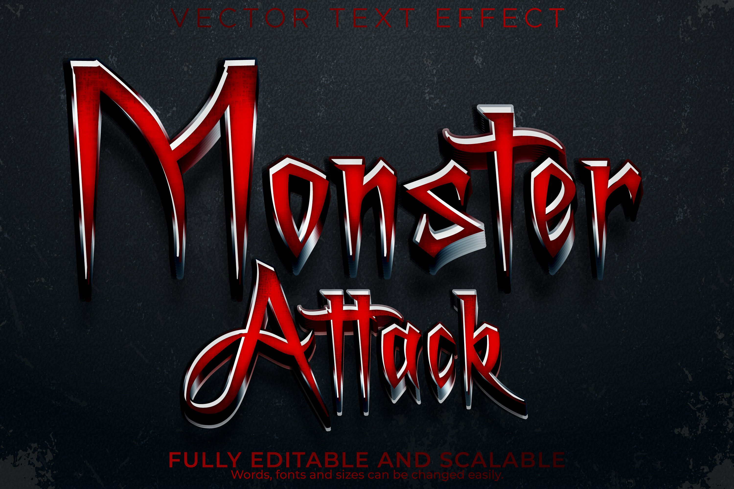 Monster text effect, editable horror and scary text style (1829096 ...