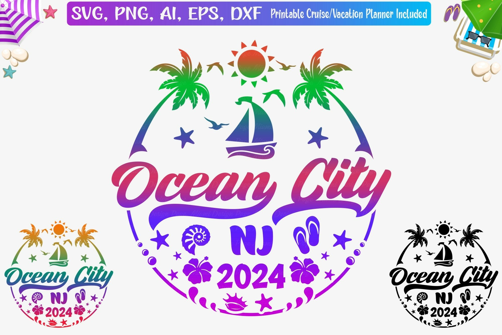 Ocmd Logo Ocean City New Jersey 2024 Shirt Svg, New Jersey Vacay Png