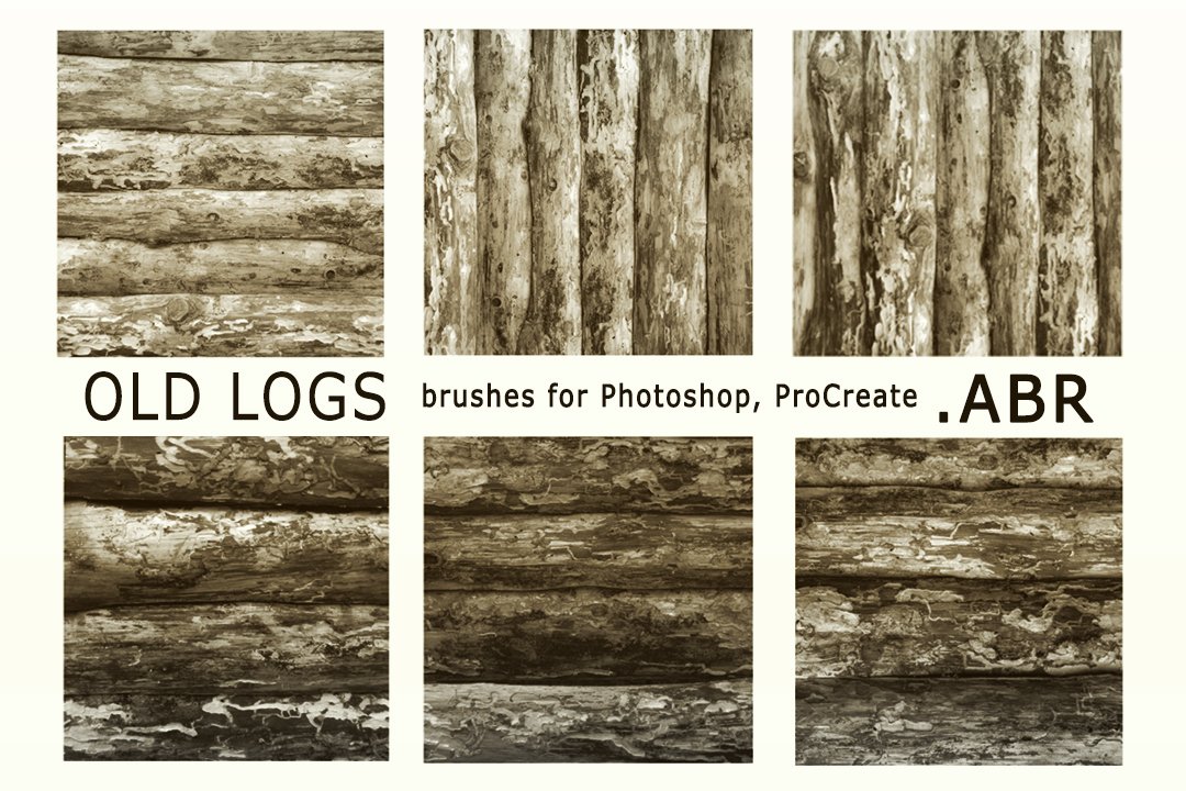 Old logs. Brushes for Photoshop, ProCreate .ABR