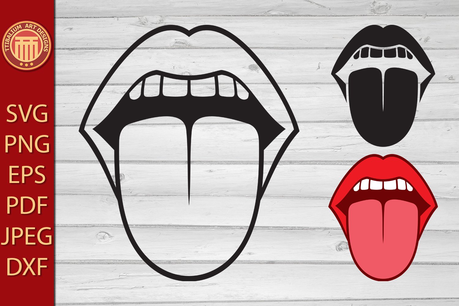 Open Mouth with Tongue - eps, jpg, dxf, svg, pdf, png files (2211826) | Vectors | Design Bundles