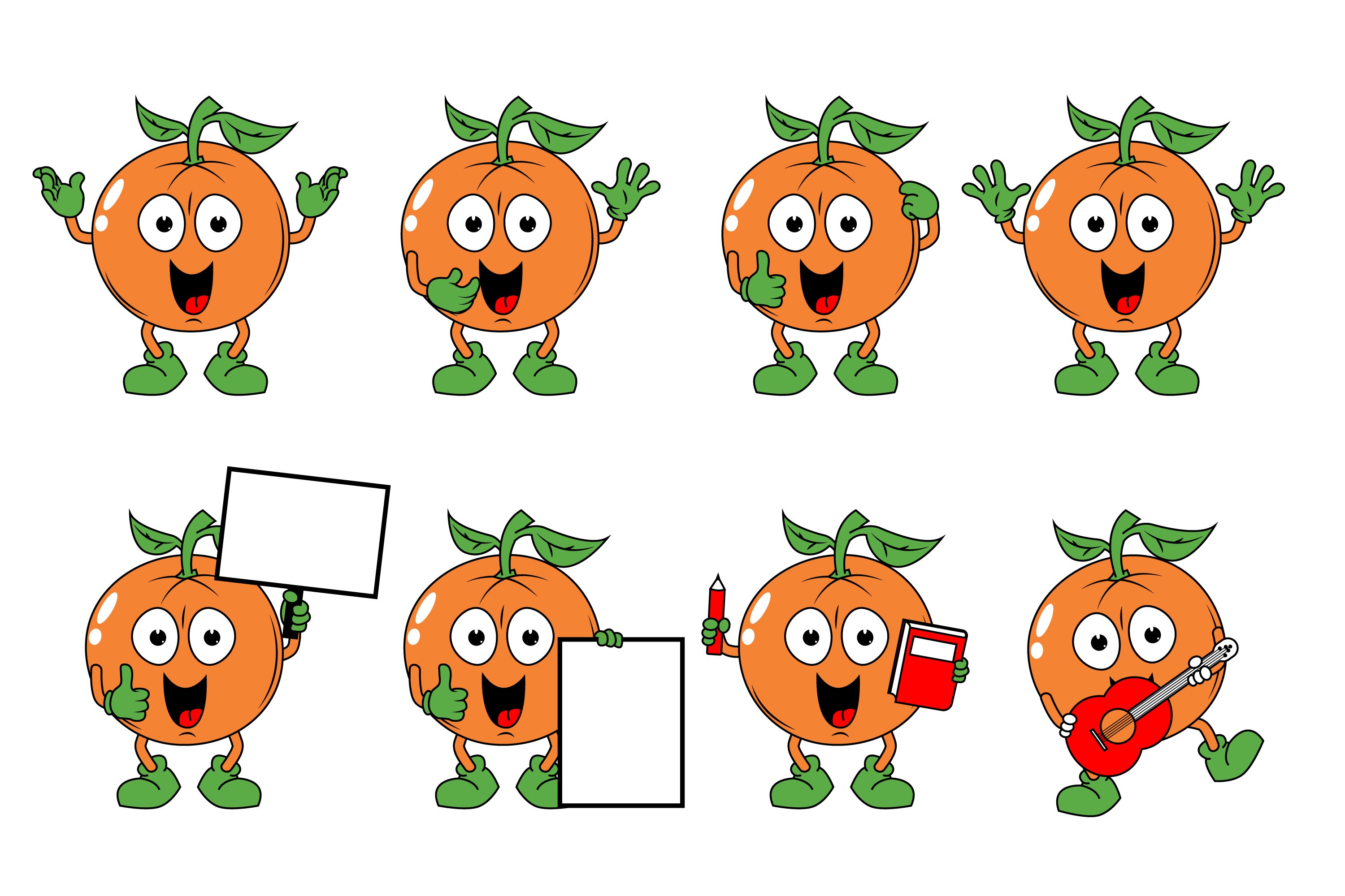 cute orange fruit cartoon illustration (2283824) | Illustrations ...
