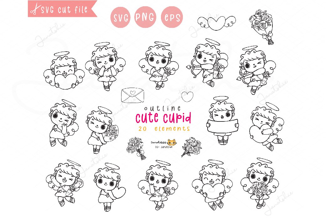 Free Cupid Black And White Clipart