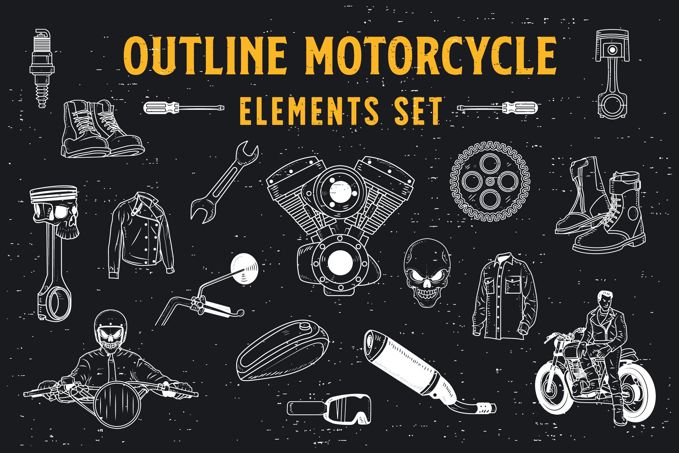 18 Outline Motorcycle Elements