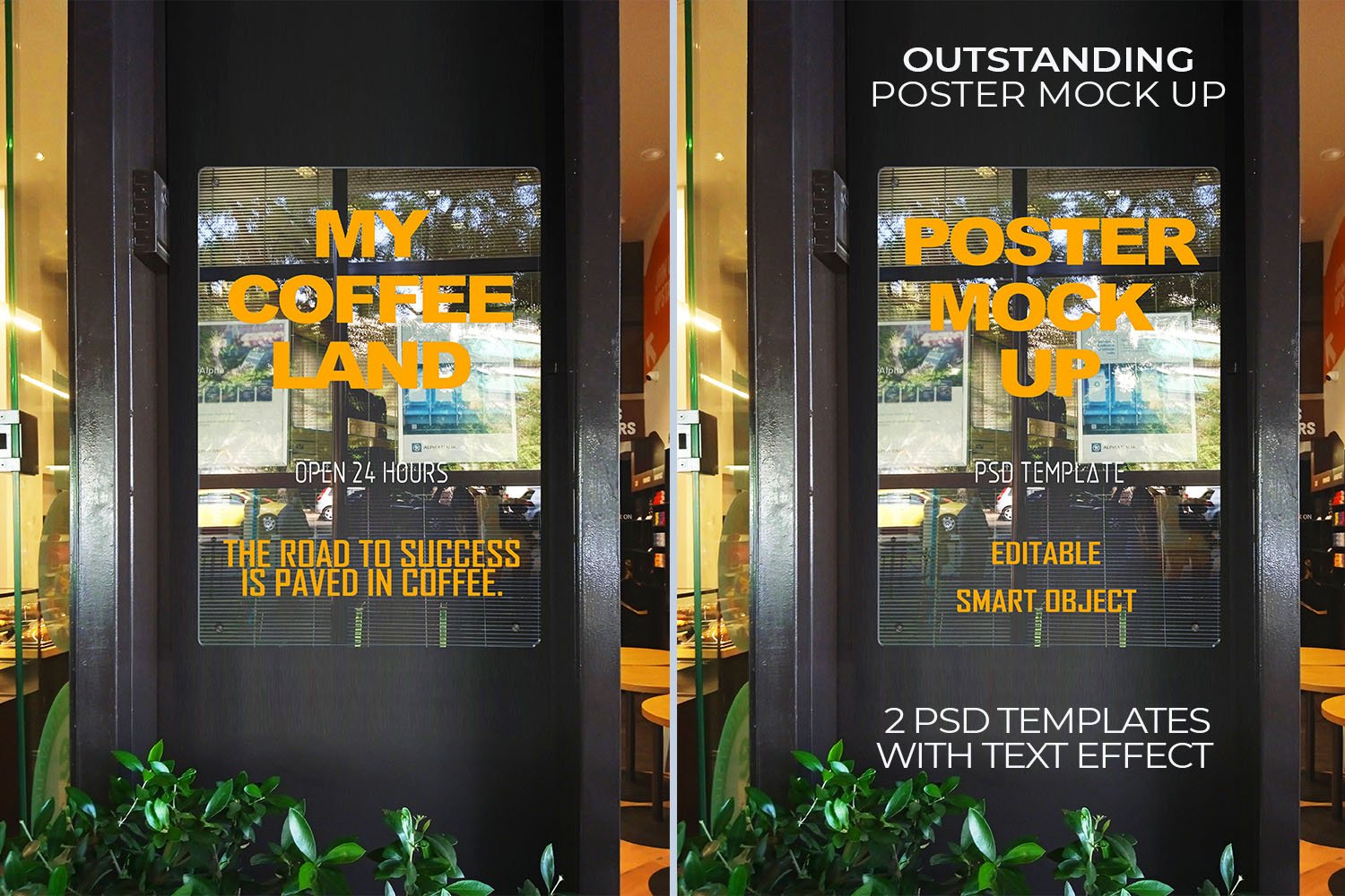 Outstanding Poster Mock up 2 PSD Templates with Text Effect (1413377 ...