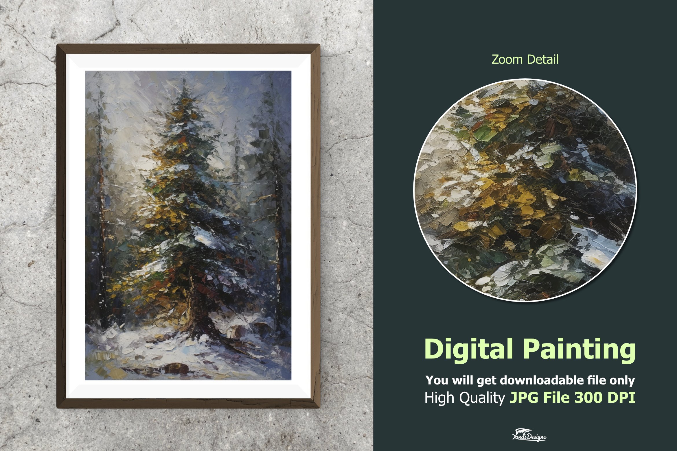 Winter Pine Tree Paintings