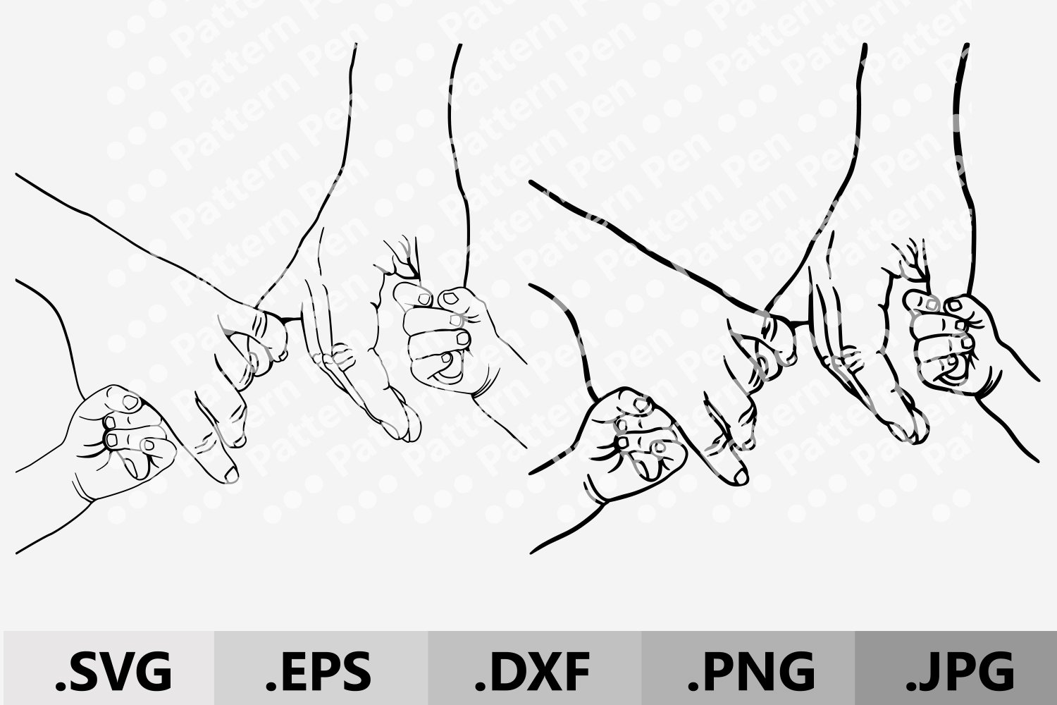 Family Holding Hands Black And White