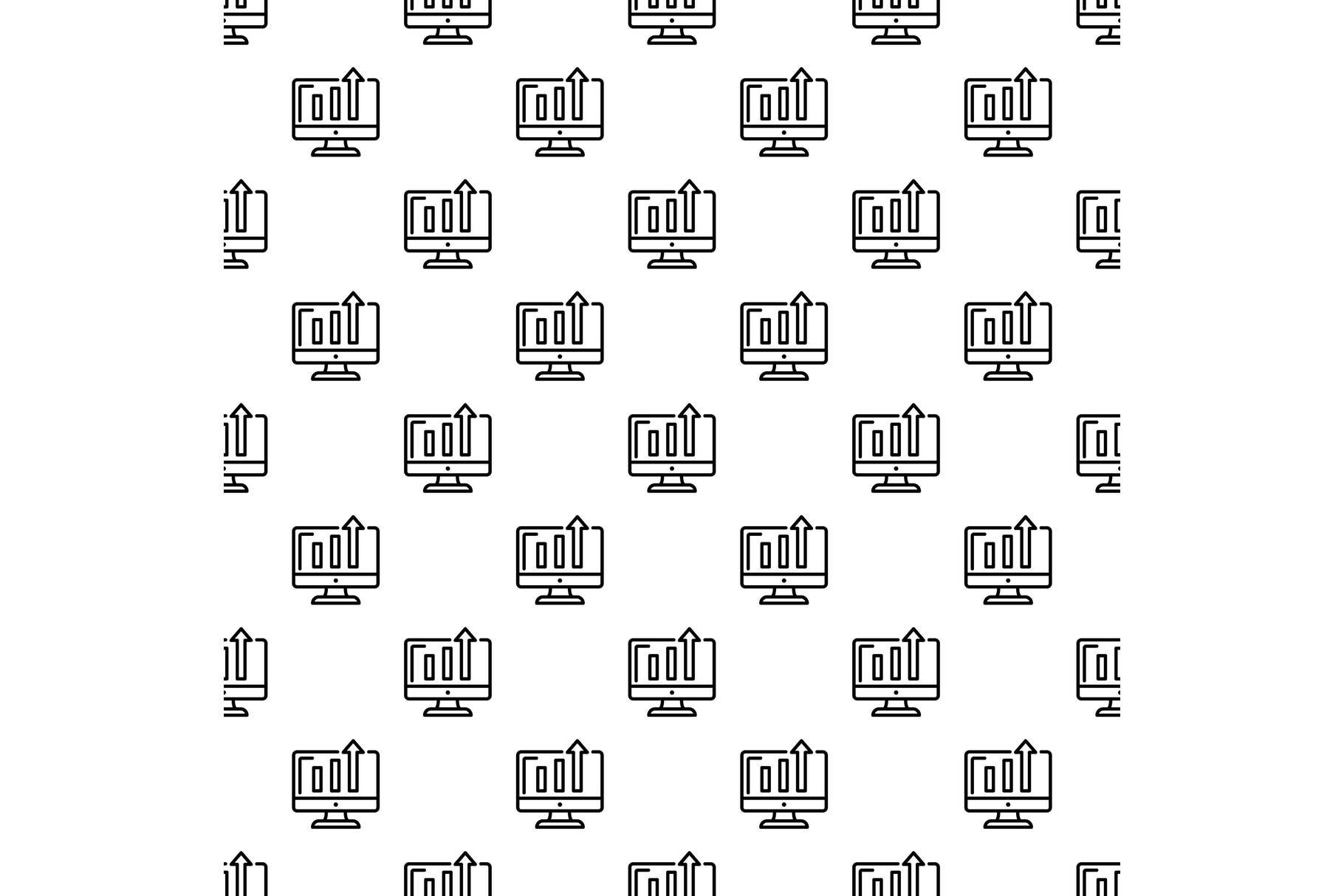 Diagram on monitor pattern seamless vector (1400638) | Icons | Design ...