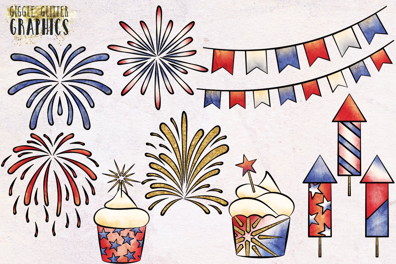 Biscuits Baseball Fireworks Clipart