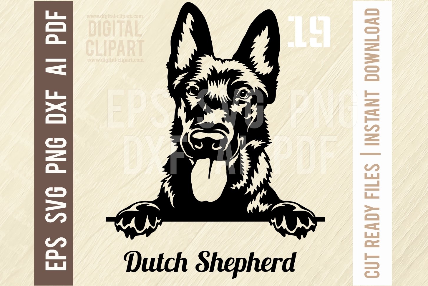 Paper, Party & Kids Dutch Shepherd Cut Files Dog Svg Png Eps Sitting ...