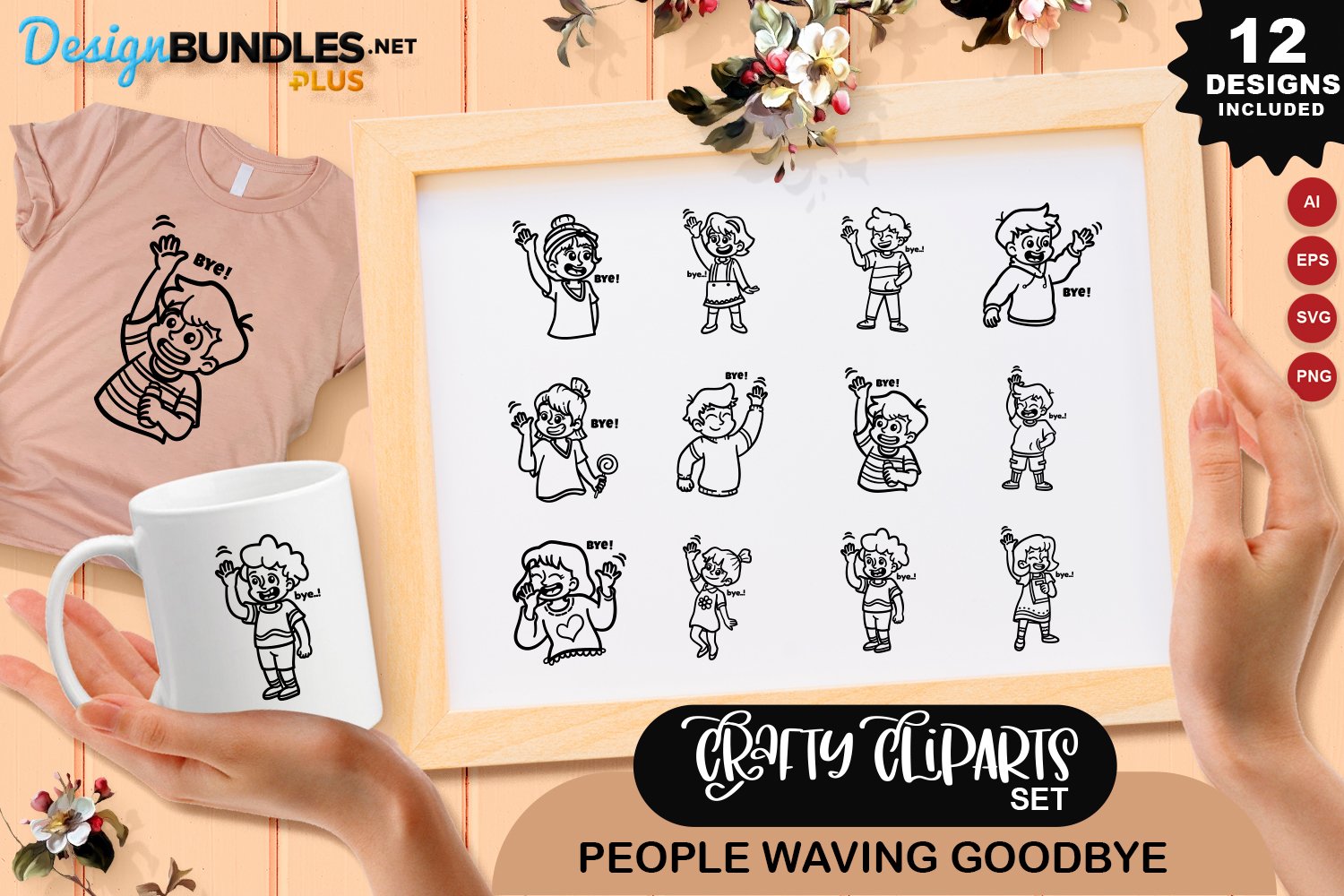 Cute Waving Goodbye Clipart