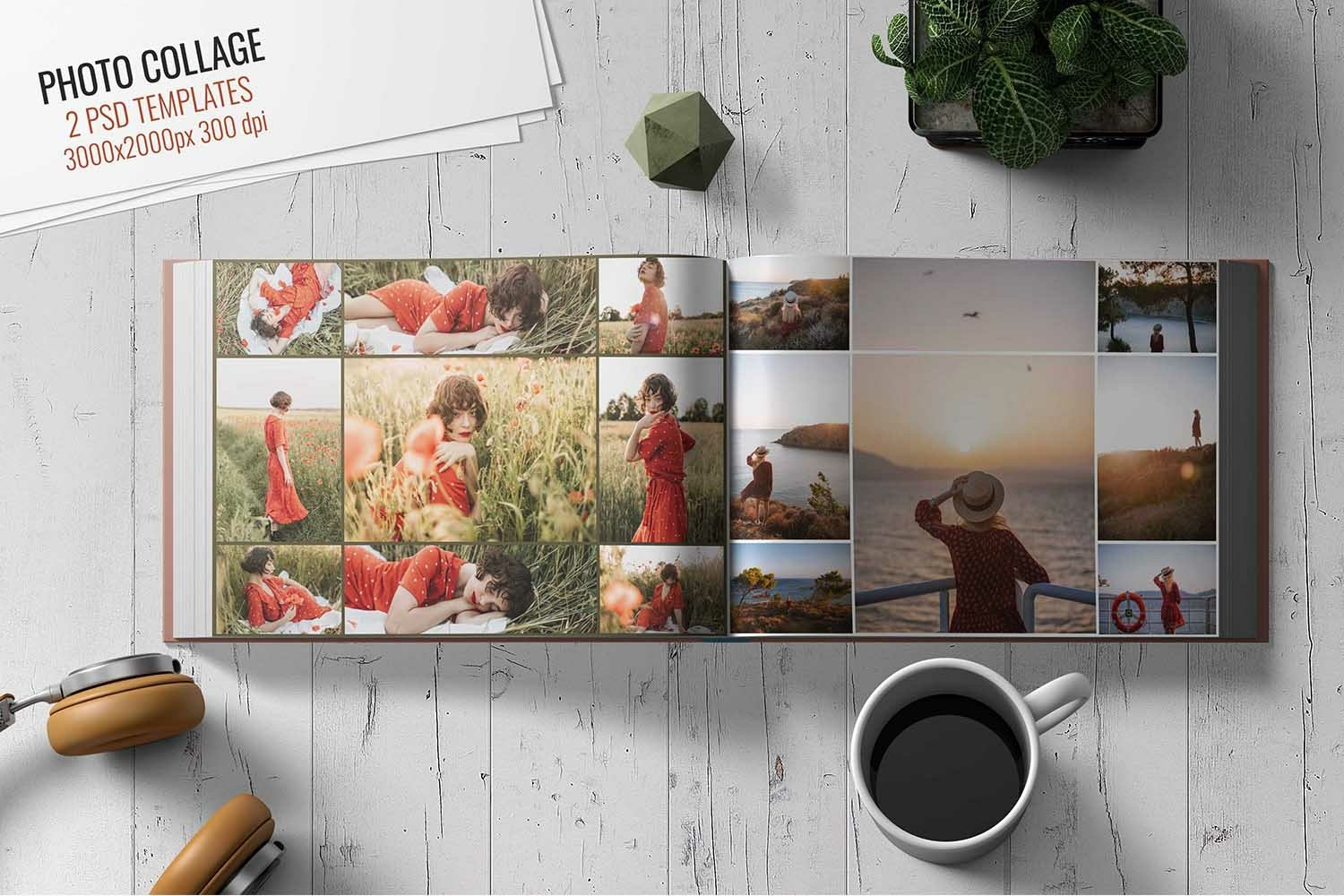 Photo Collage - 2 Editable Templates PSD vol.1 (1371760) | Customizable ...
