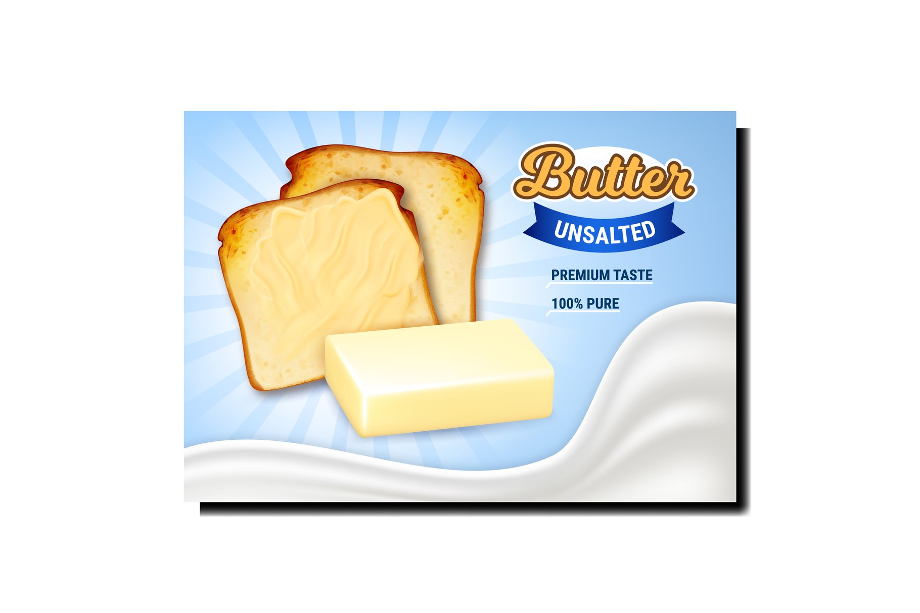 Butter Unsalted Creative Promotional Poster Vector (1789019) | Icons ...