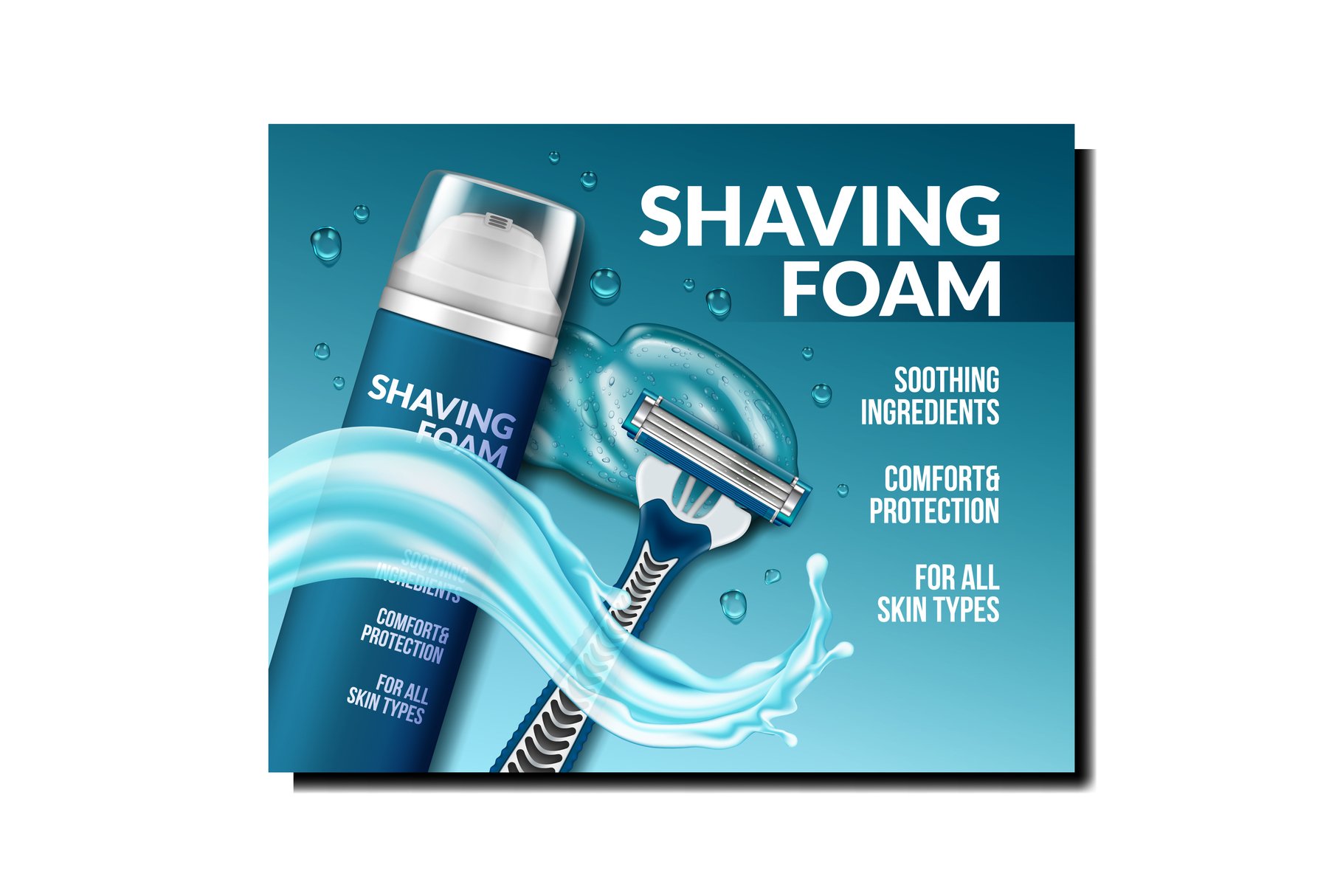 foam cream gel poster vector (2229524) | Icons | Design Bundles