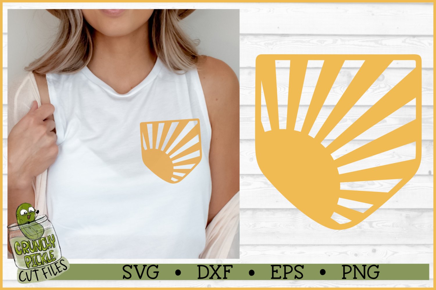 Pickle Pockets - Sun Rays Pocket SVG File
