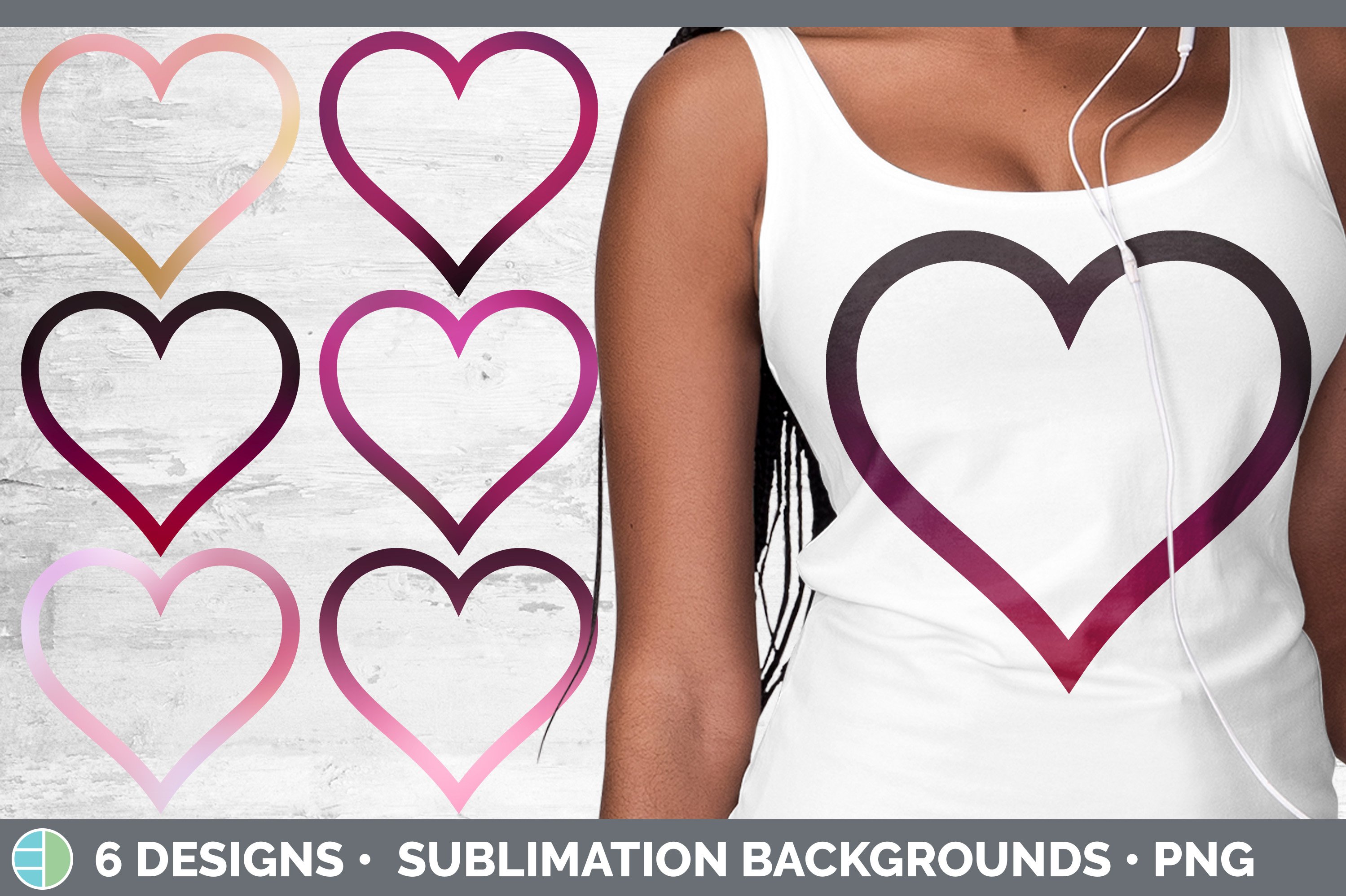 Pink Ombre Heart Frame Clipart