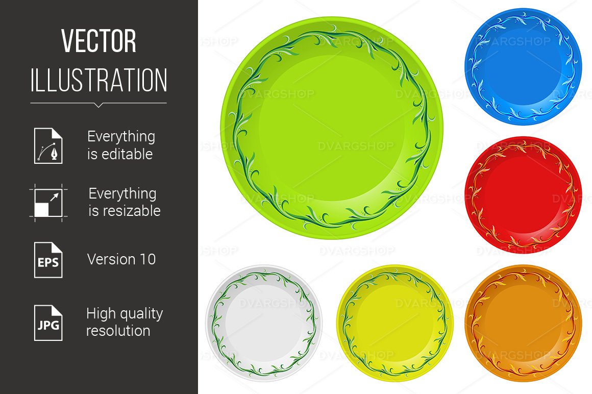 Disposable plates (1834893) | Vectors | Design Bundles