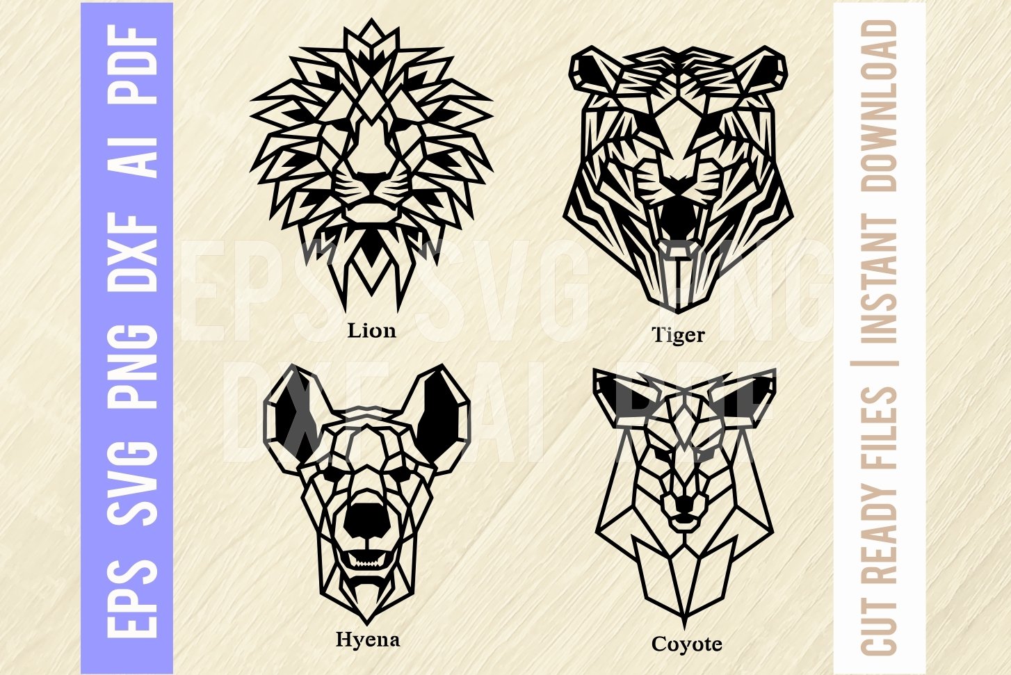 Geometric Polygon Animals Set 1 SVG Vector File Cut Stencil (1764408 ...