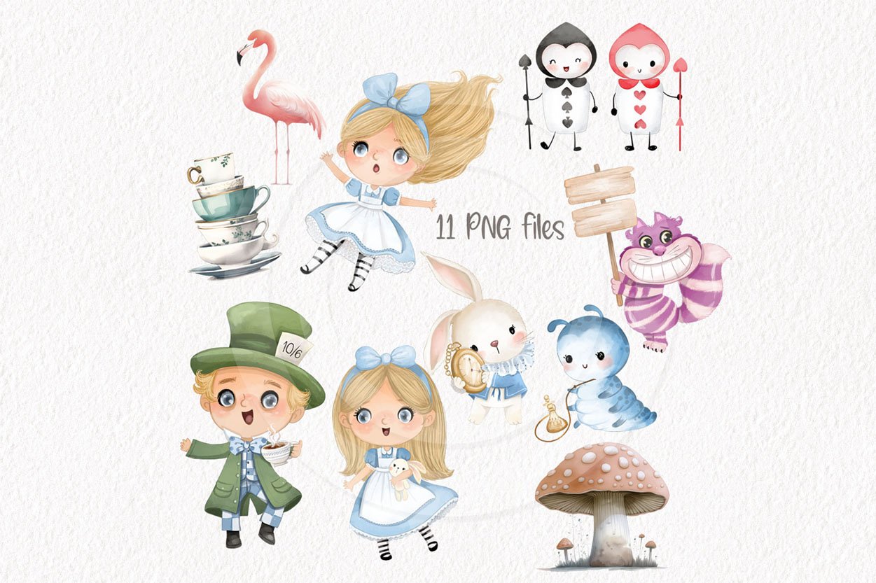 Alice In Wonderland Cute Clipart