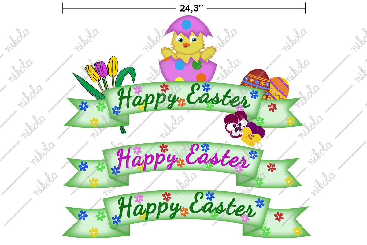 Happy Easter Banner Clip Art