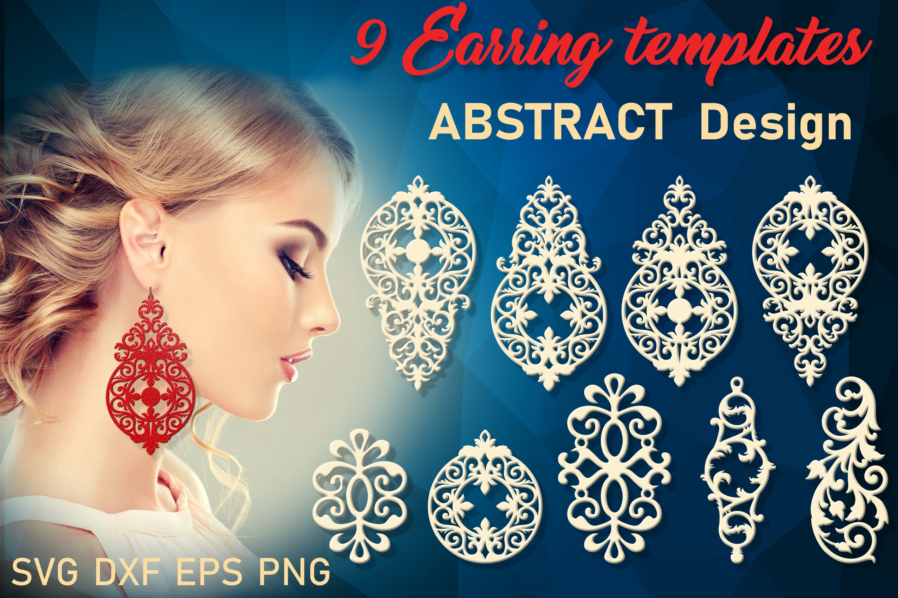 Simple Earring unbeatable Templates SVG PNG Commercial