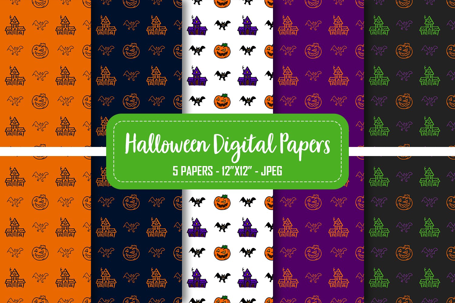 Halloween Digital Papers and Background Bundle