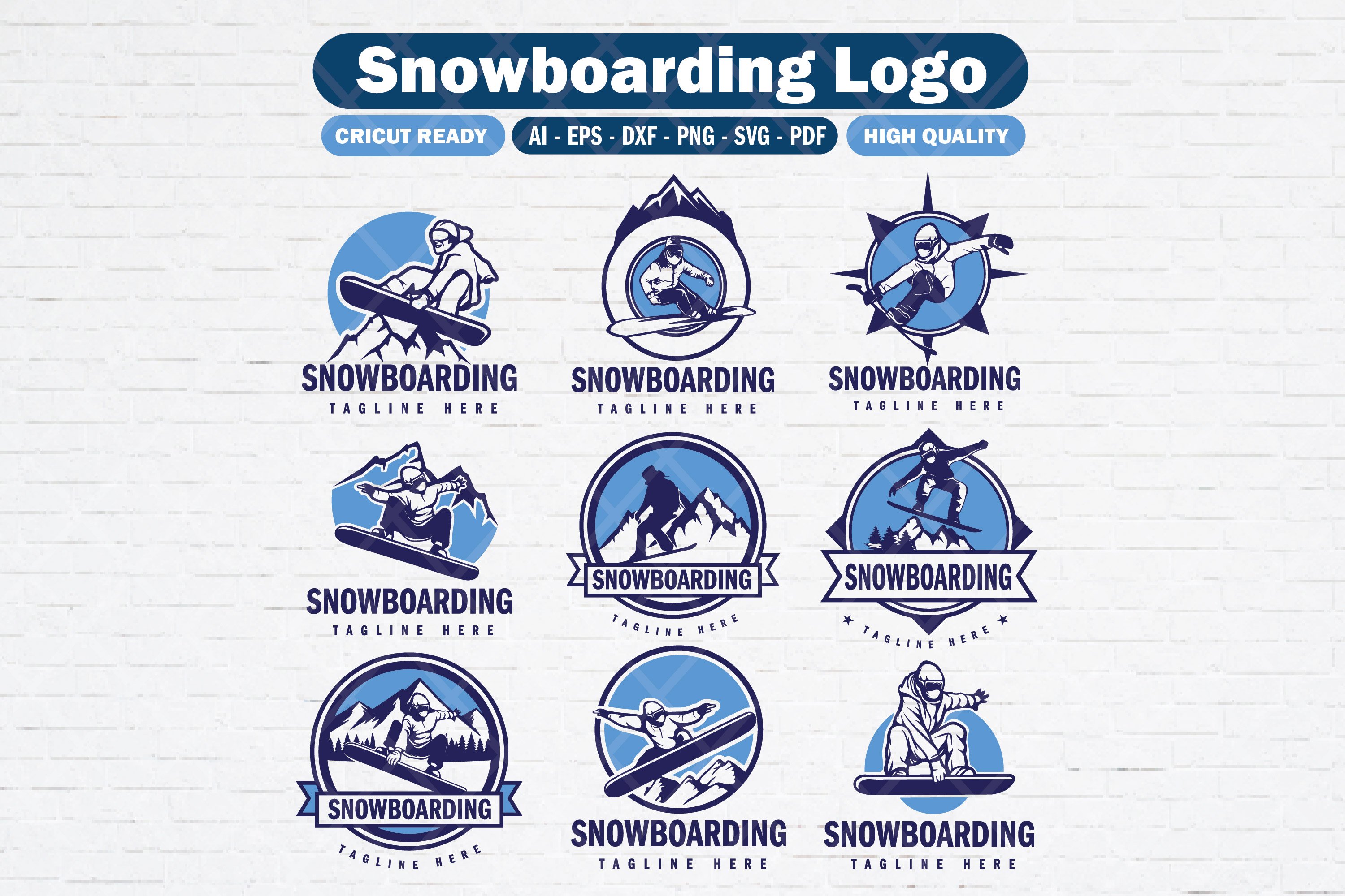 Snowboarding Logos Vector