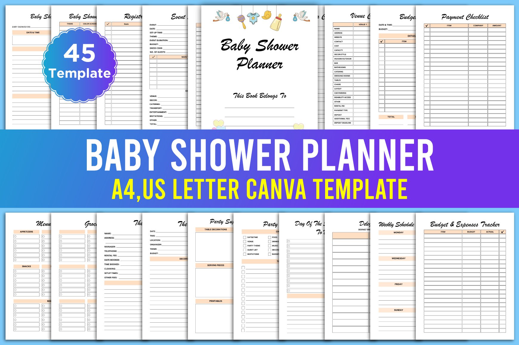 Shower Planning Template