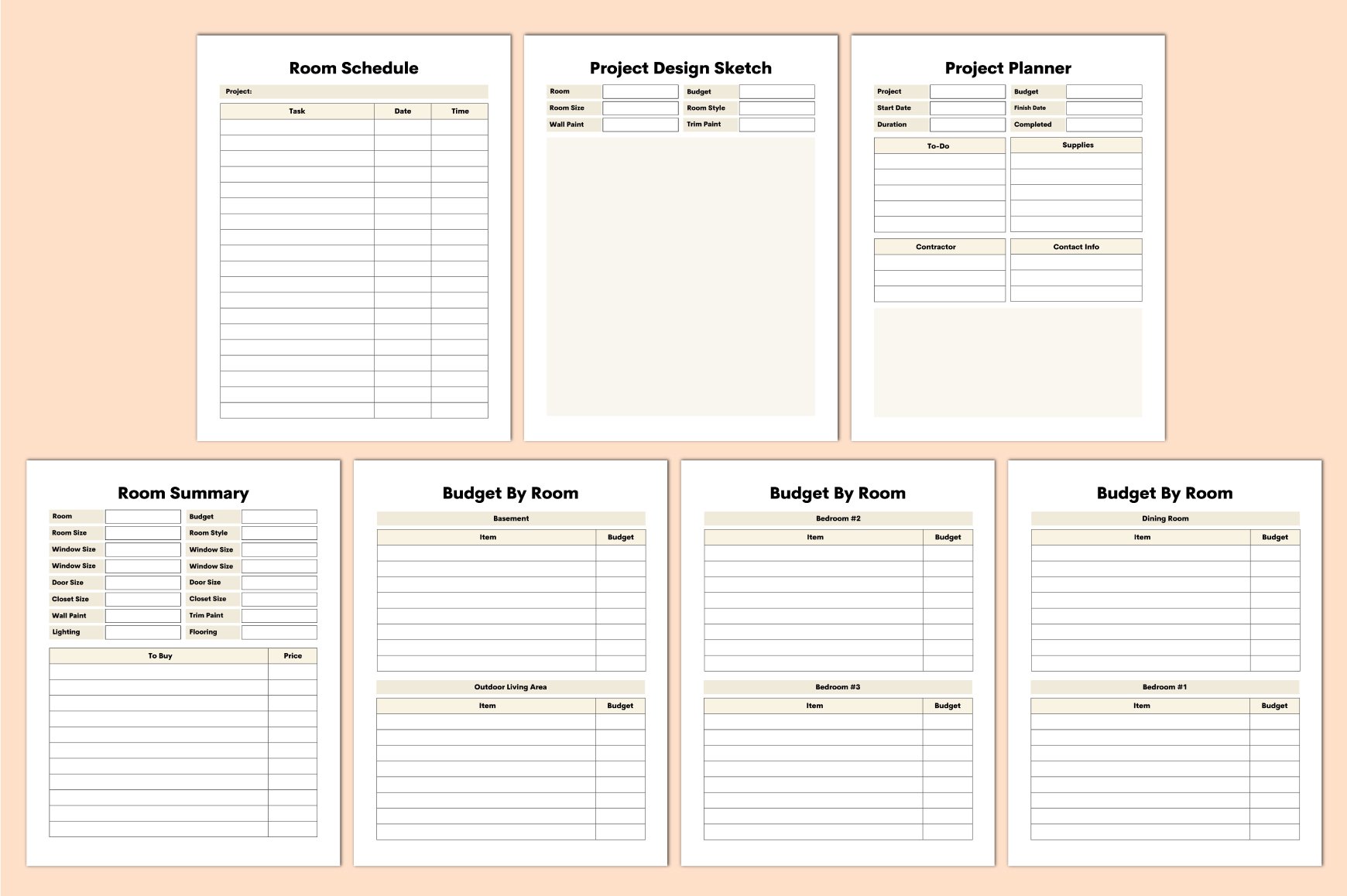Home Renovation Planner For Canva Template
