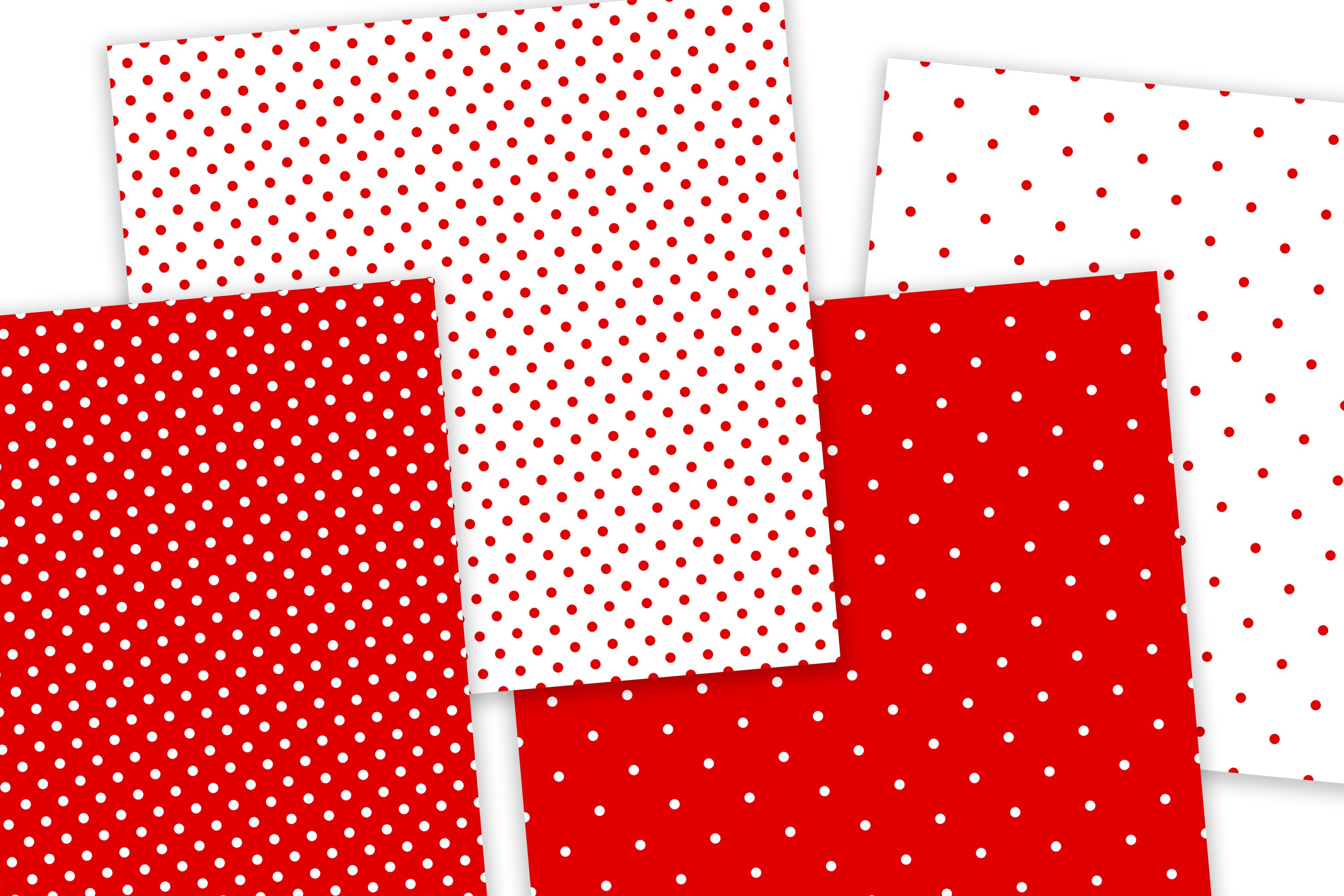 Small Rectangle Red And White Polka Dots